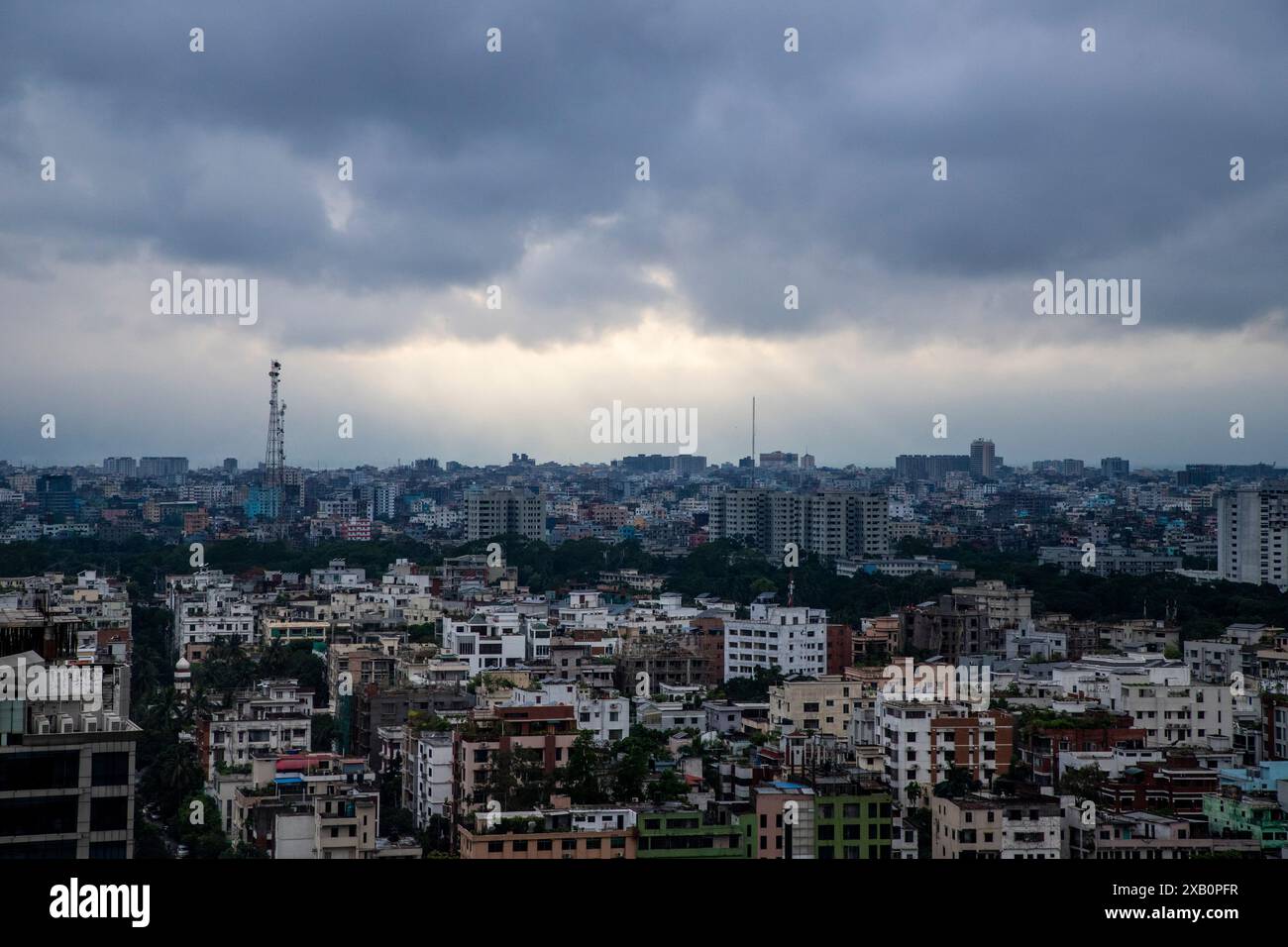 Aerial view of densely populated Dhaka city under a cloudy sky. Bangladesh Stock Photo - Alamy