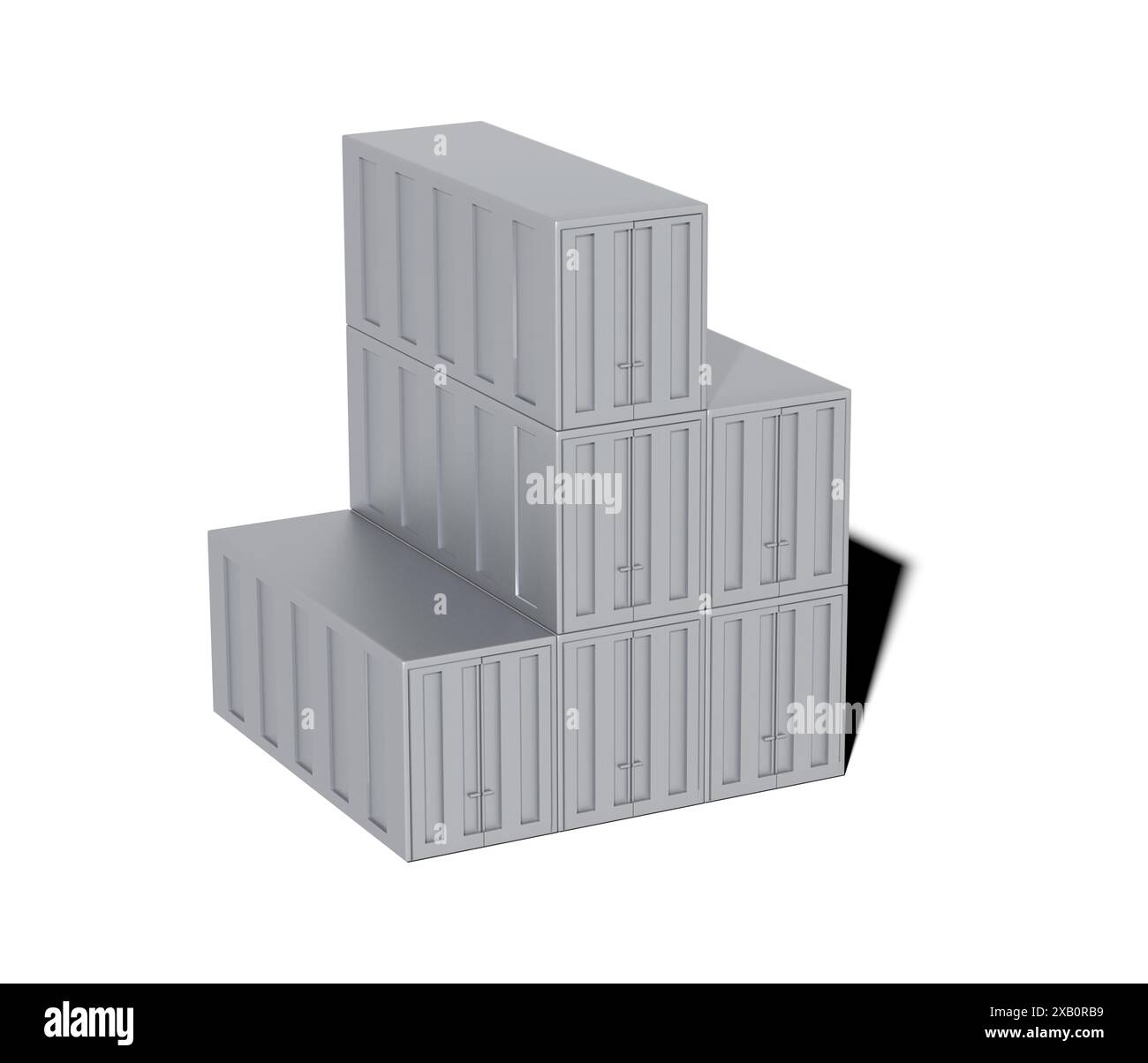 Containers in stack on white background Stock Photo - Alamy