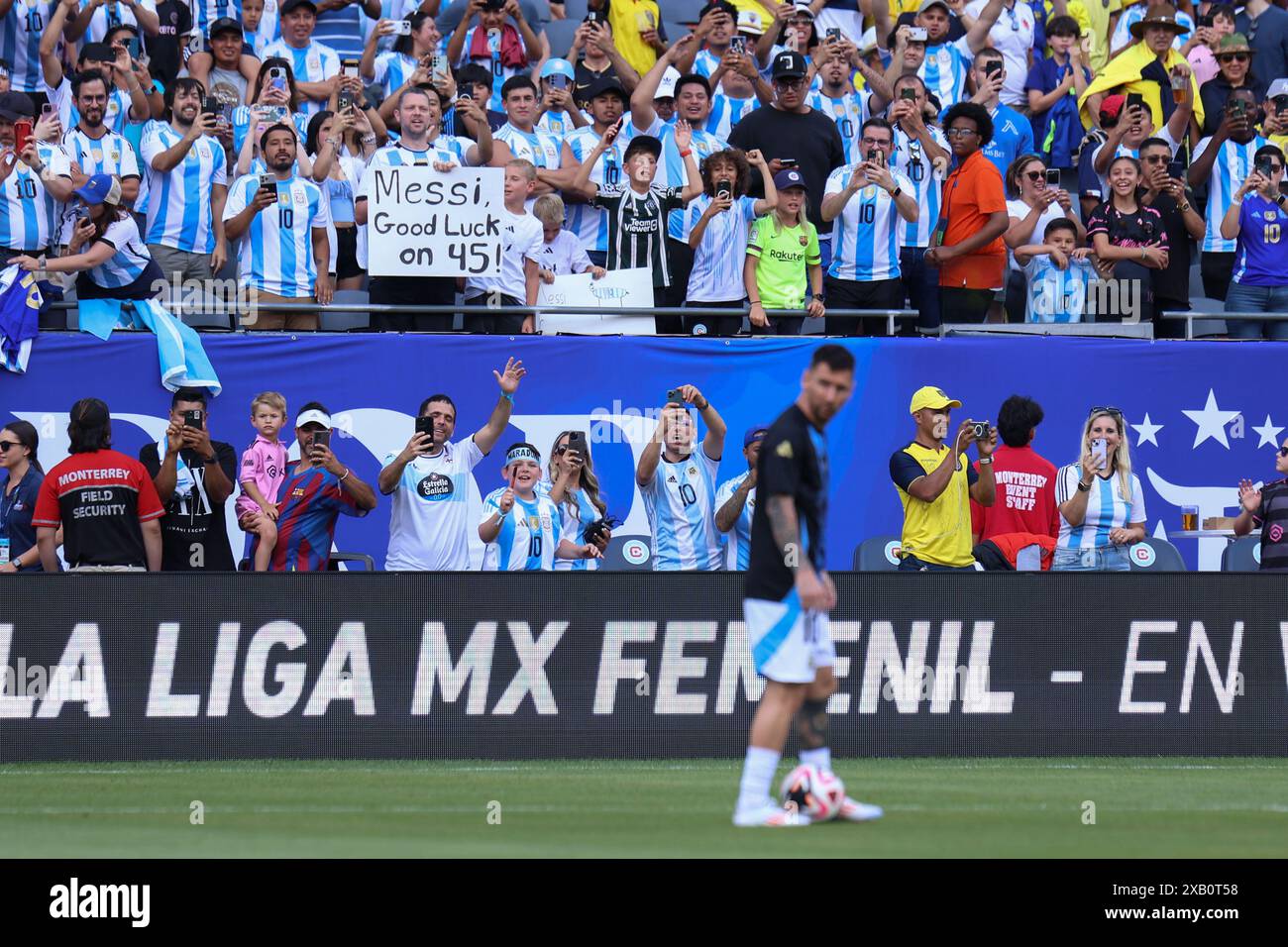 Chicago, USA, June 9, 2024: Fans cheer for Lionel Messi (10 Argentina ...