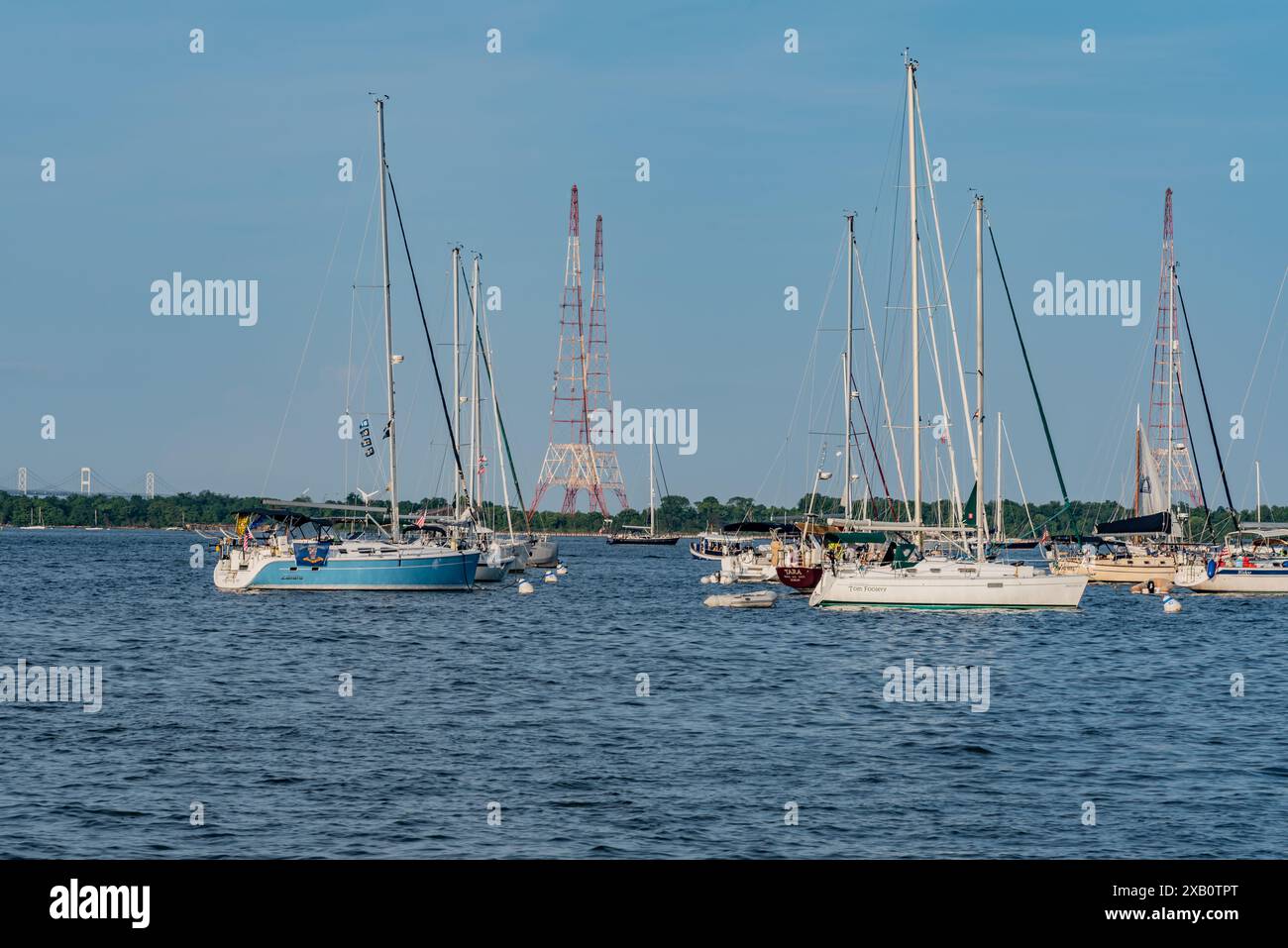 Sailboats at Anchor, Annapolis Maryland USA Stock Photo - Alamy