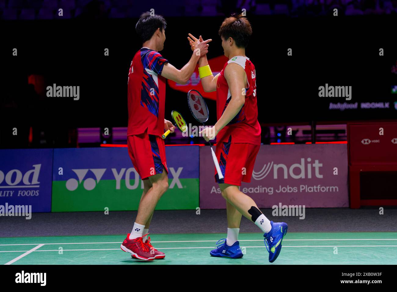 Jakarta, Indonesia. 09th June, 2024. WANG Chang (L) and LIANG Wei Keng ...