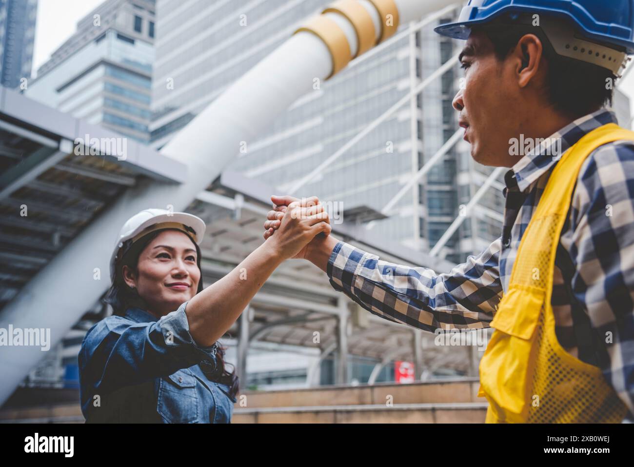 Partner Business Trust Teamwork Partnership. Industry contractor fist ...