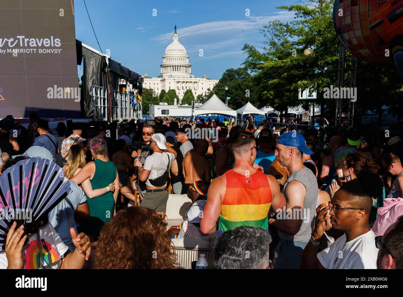Washington, United States. 09th June, 2024. Festival-goers enjoy the ...