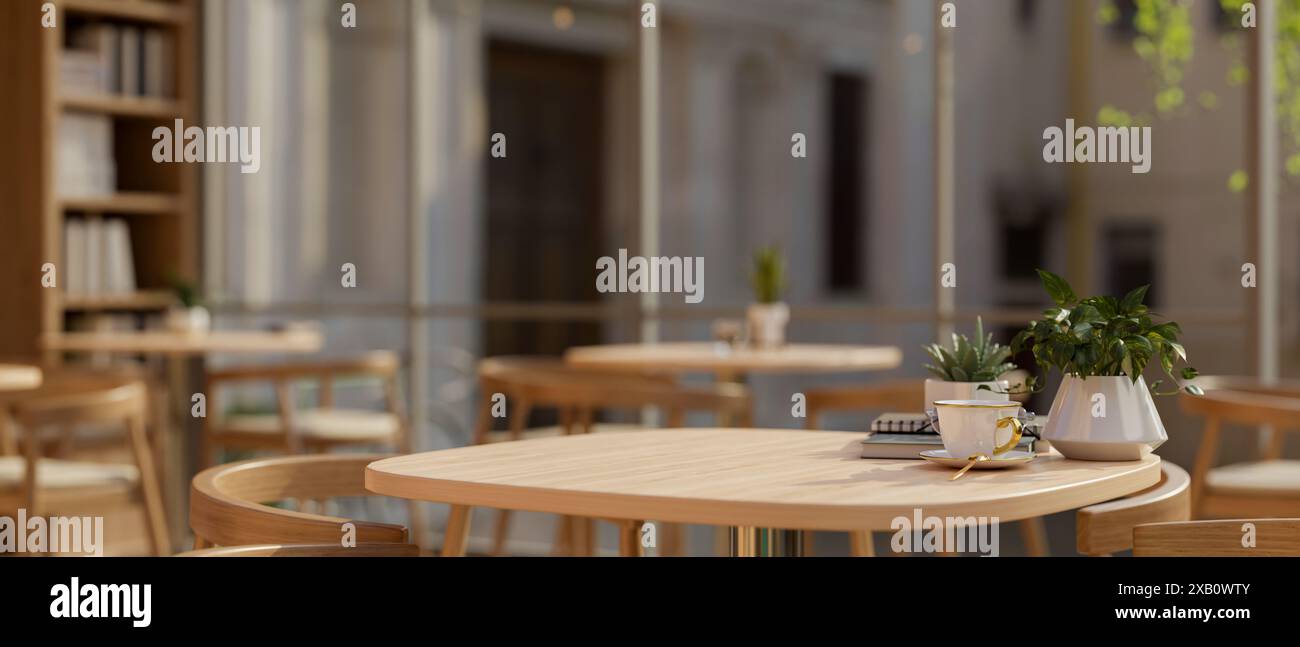 A close-up image of a wooden table with armchairs in a cozy ...