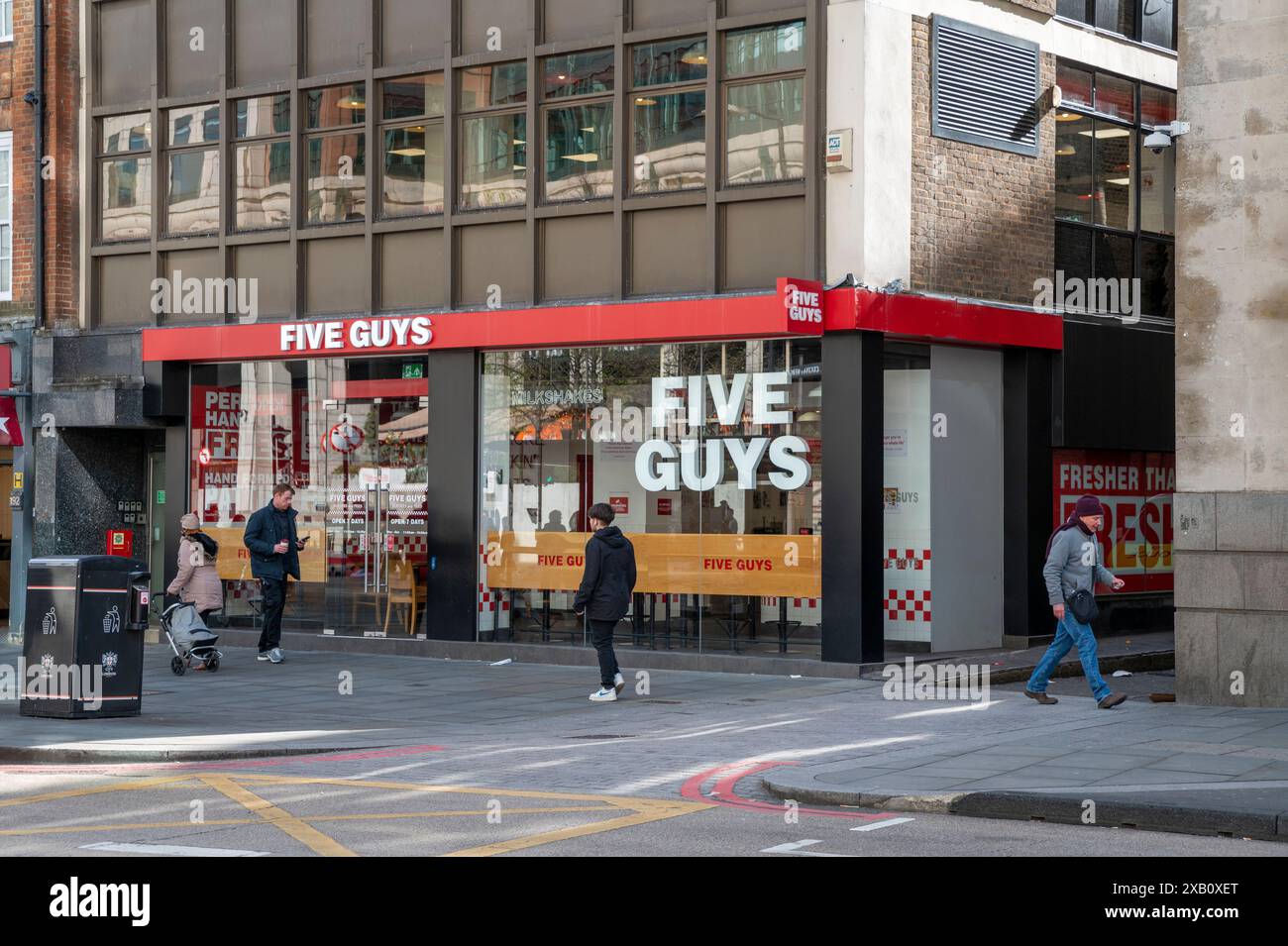London, UK - March 24, 2024 : Five Guys fast food restaurant in London ...