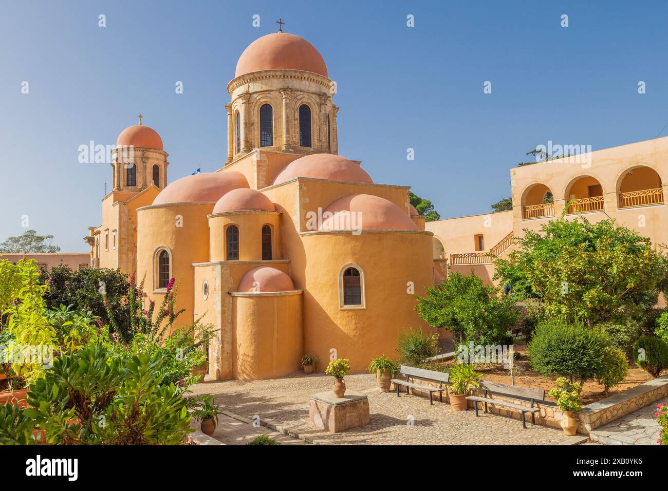 Europe, Greece, Crete, Akrotiri. Agia Triada (Holy Trinity) Monastery ...