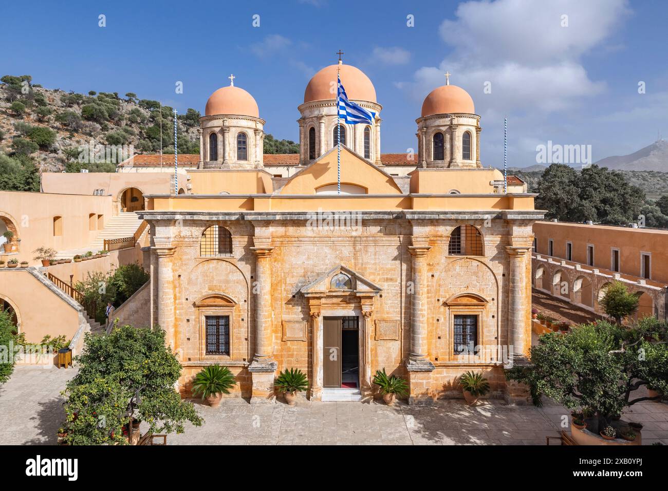 Europe, Greece, Crete, Akrotiri. Agia Triada (Holy Trinity) Monastery ...