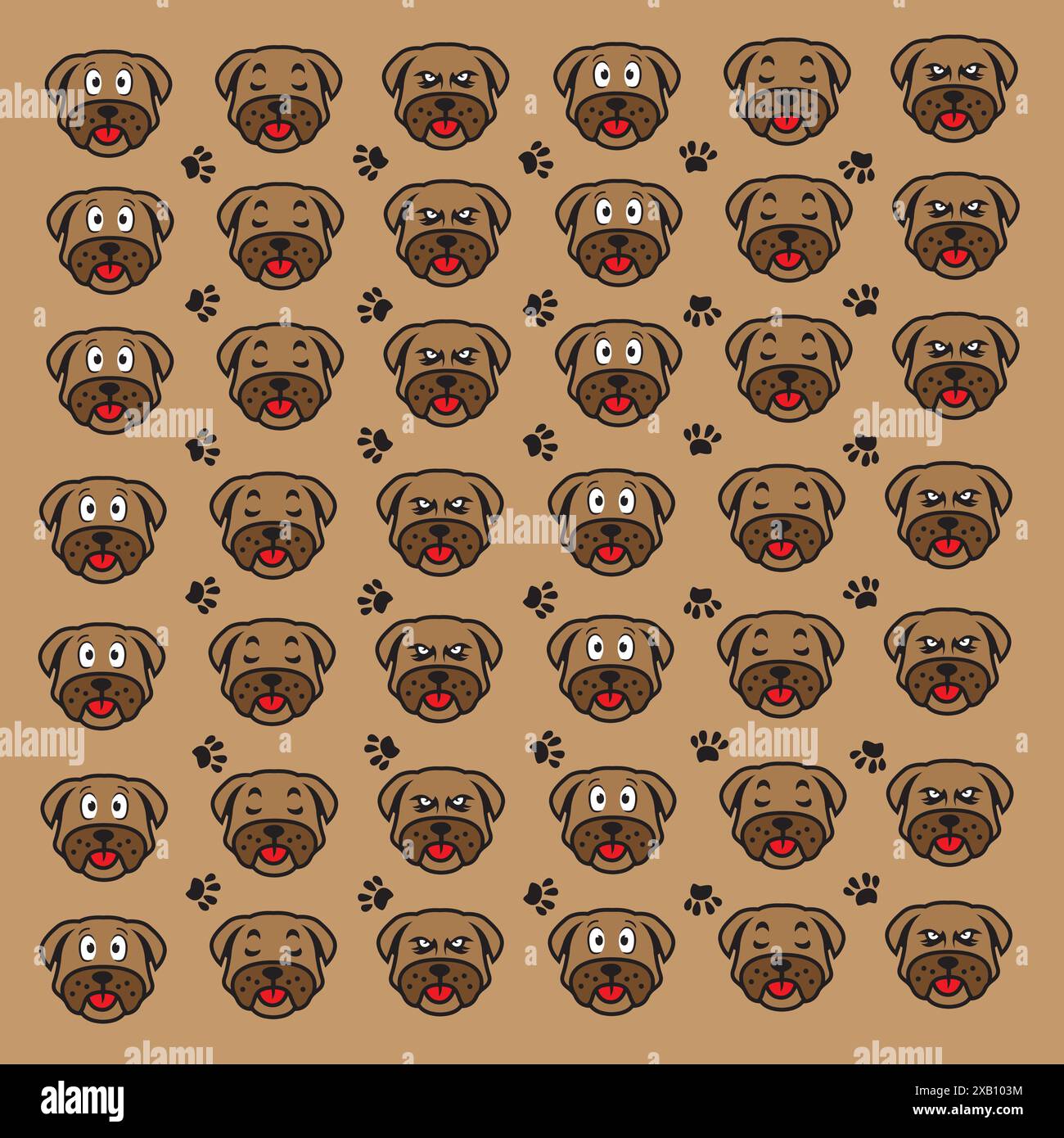 seamless cute dog and paw pattern Stock Vector Image & Art - Alamy