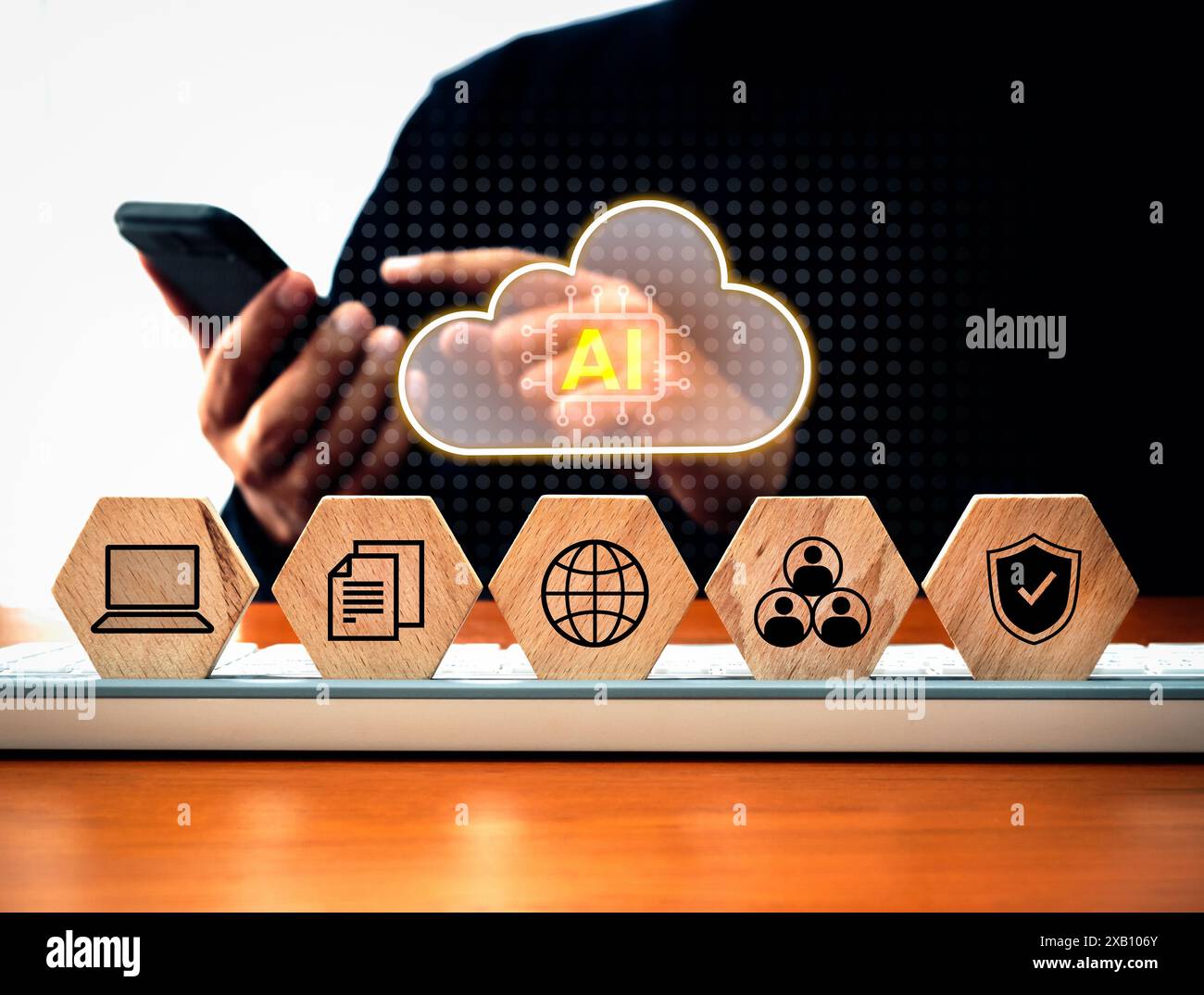 Ai cloud concept, data analysis and management automating process ... Ai cloud concept, data analysis and management automating process ...