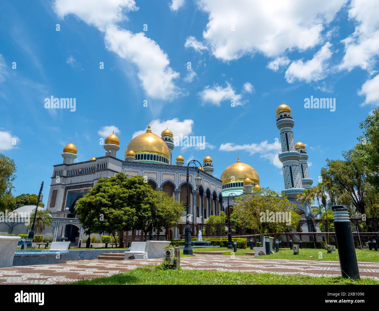 The beautiful view of Jame' Asr Hassanil Bolkiah Mosque landmark, named ...