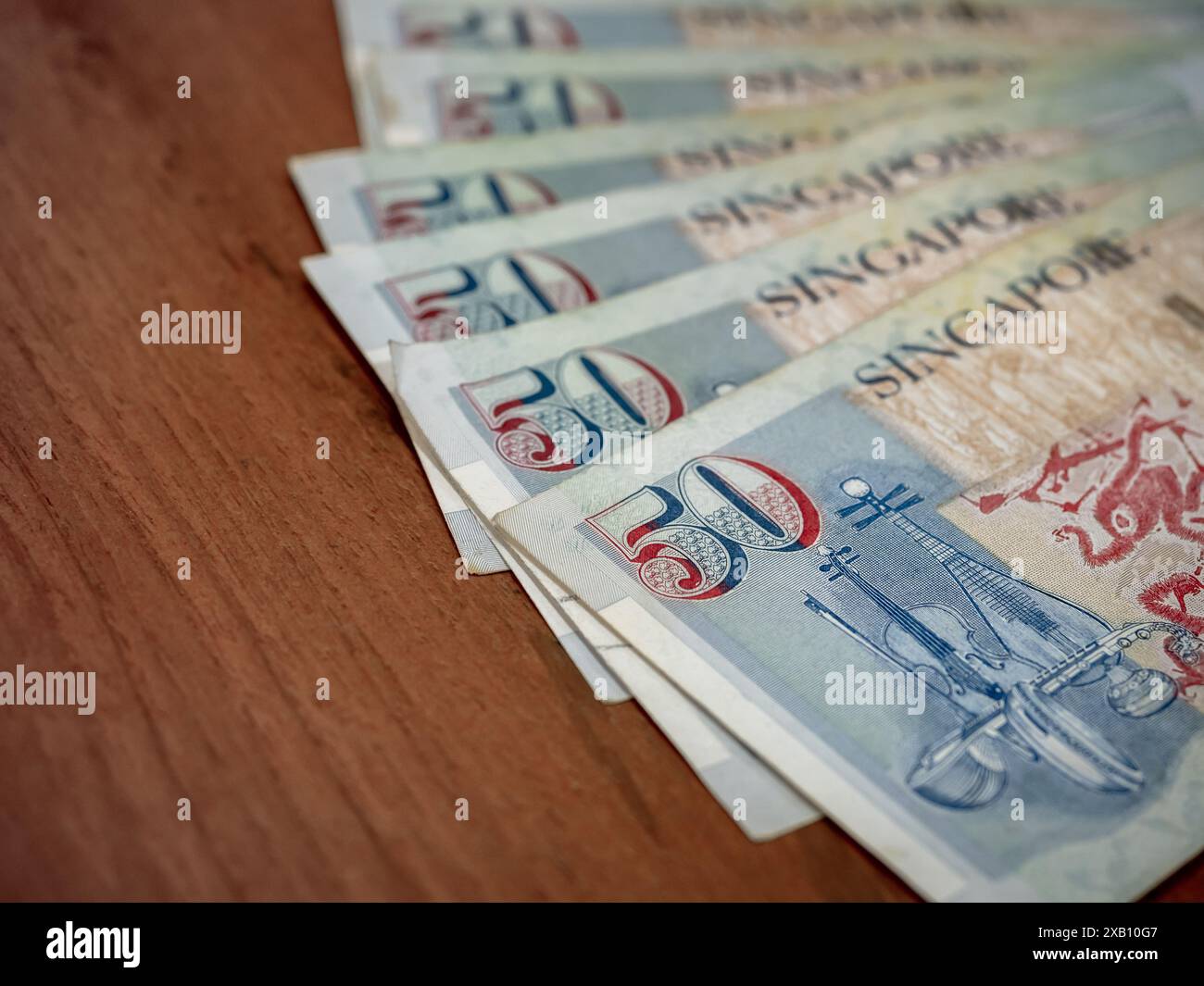 Singapore dollar money background. Several Close-up 50 Singapore ...