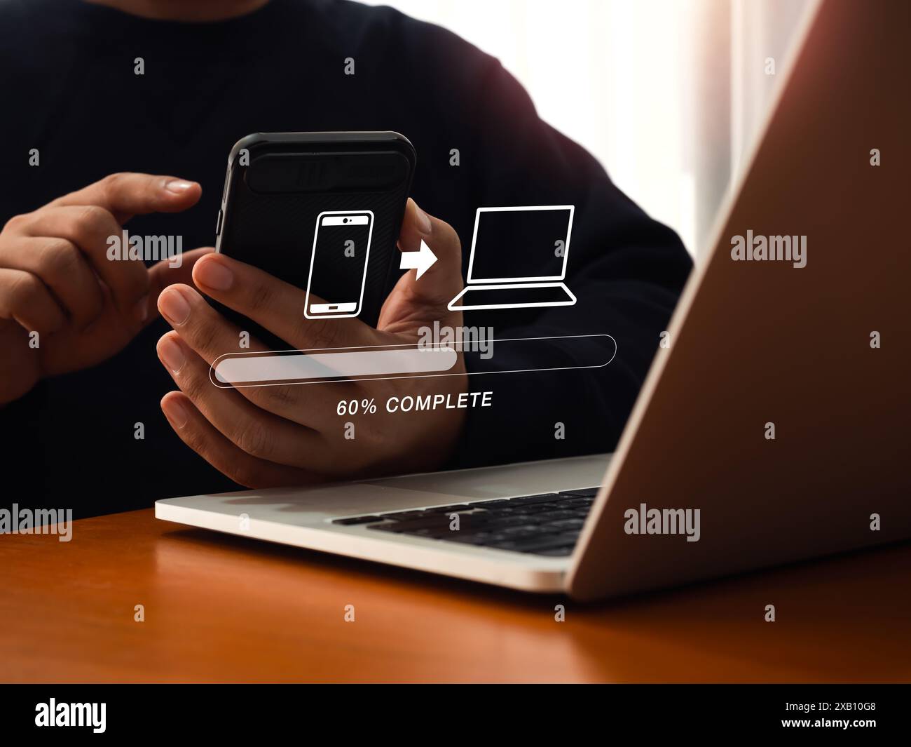 File Transfer Data Migration Transmission Backup Files Concept Loading Progress Bar And