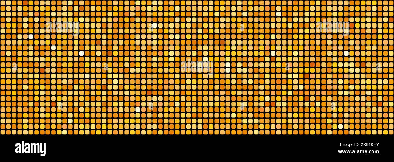 Golden disco party seamless pattern. Yellow round sequin mosaic texture ...