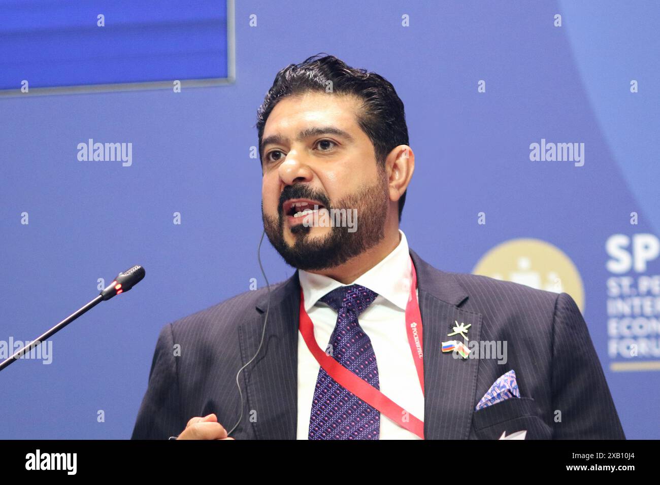 Saint Petersburg, Russia. 7th June, 2024. Qais bin Mohammed bin Moosa Al Yousef, Minister of ...