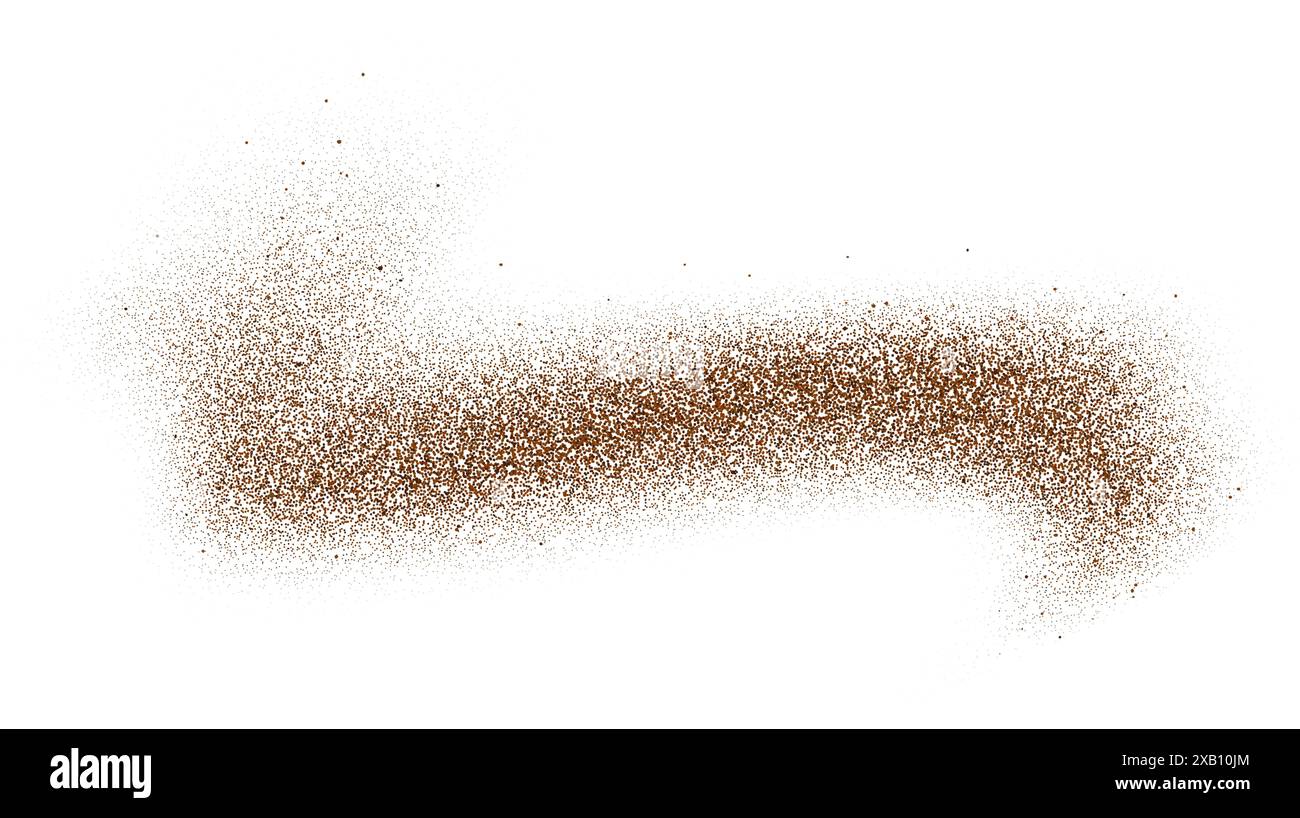 Coffee, cocoa or chocolate powder particles and speckles. Brown dust or ...