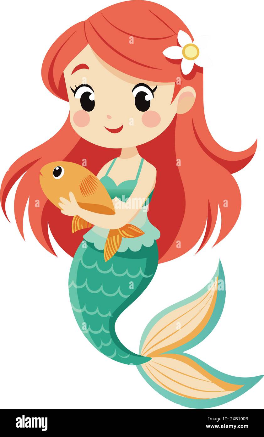 Vector Illustration Cute Mermaid Mermaid Vectors Images