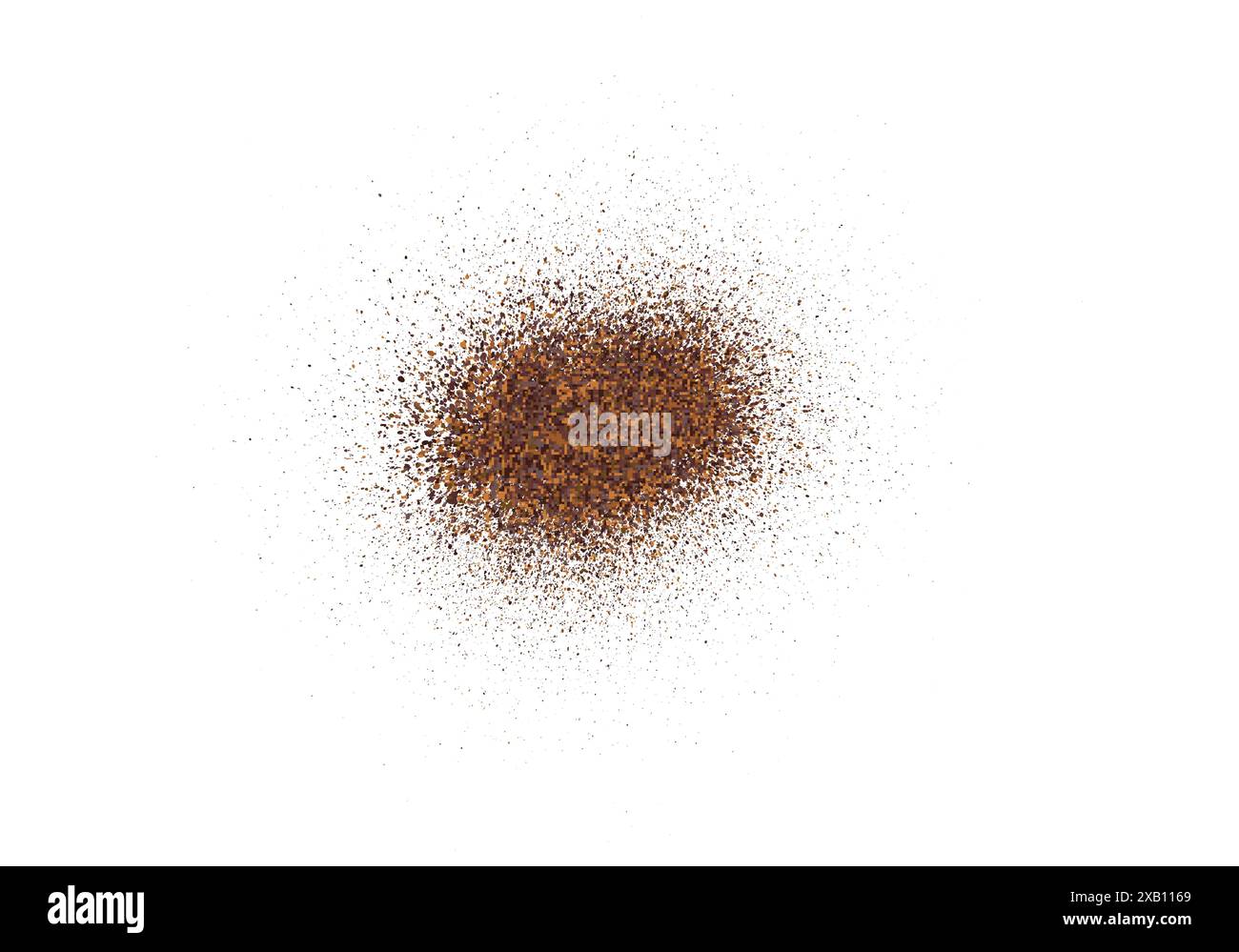 Coffee or chocolate powder, flying dust particles. Coffee colored dust ...