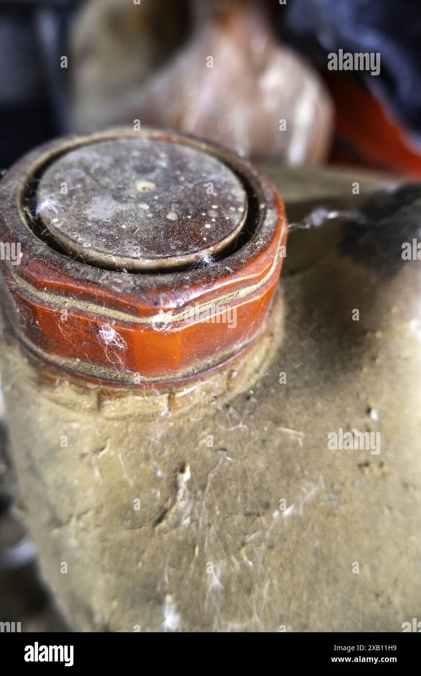Detail of dirty and used oil, pollution and destruction of the ...