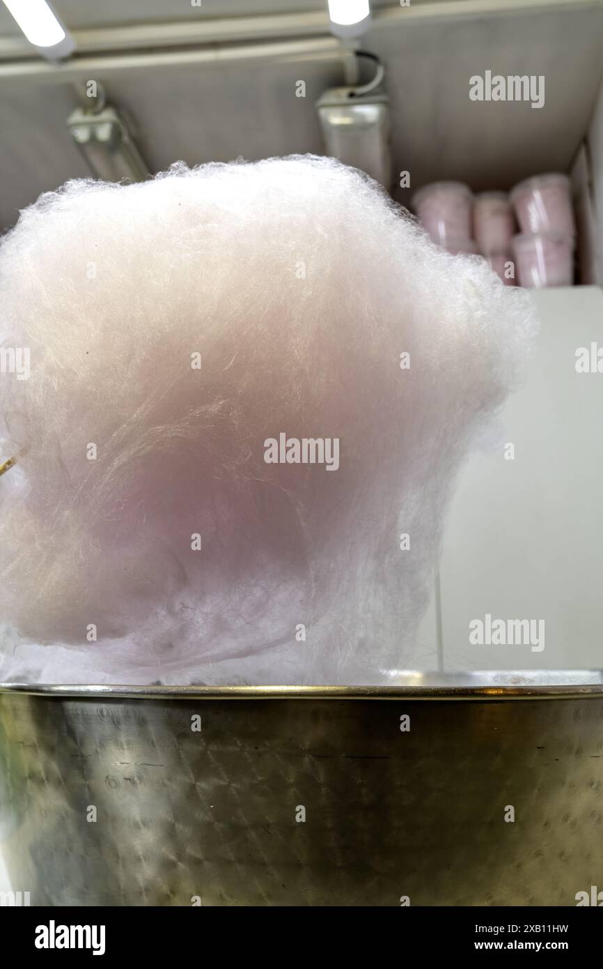 Detail of a typical sweet from a fair, sugar-based food Stock Photo - Alamy