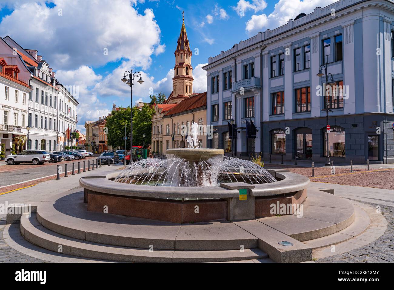 Town Hall Square Fountain in Vilnius, Lithuania Stock Photo - Alamy