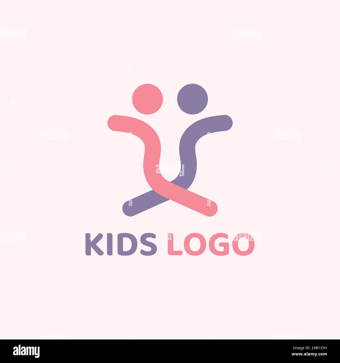 A logo with the shape of two children and the letter S Stock Vector ...