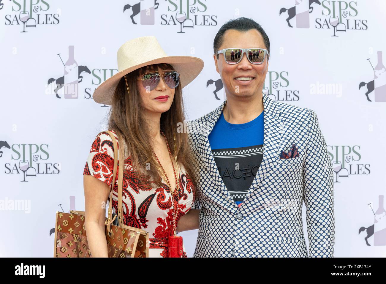 Guest VIP Linda and David Chou attend Sips and Saddles-A Celebration of ...