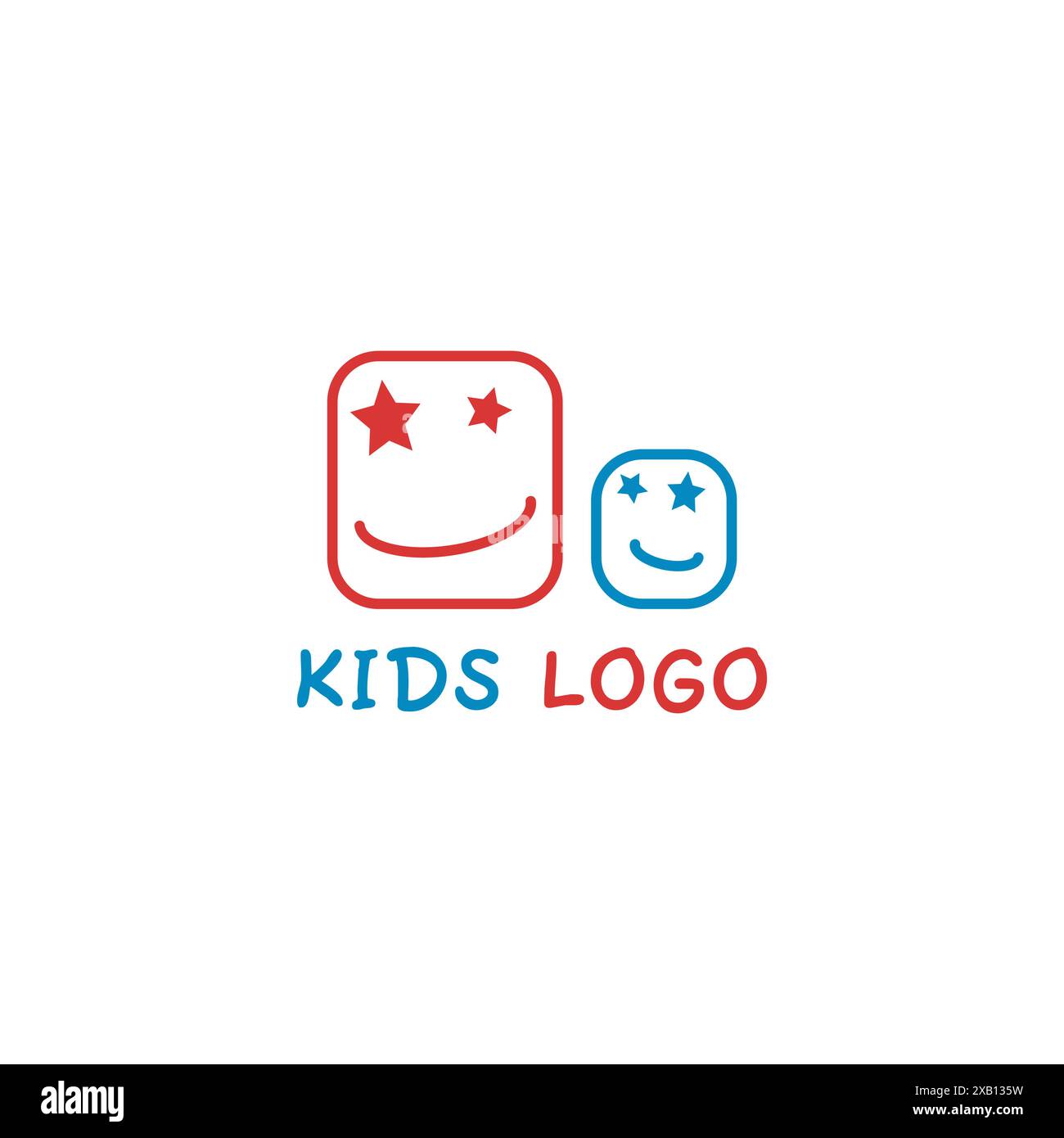 Children's channel logo with two square faces Stock Vector Image & Art ...