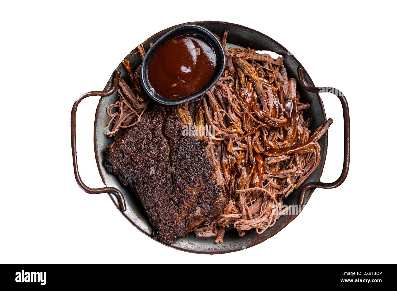 Slow Cooked Pulled Beef, Traditional meat rubbed with spices and smoked ...