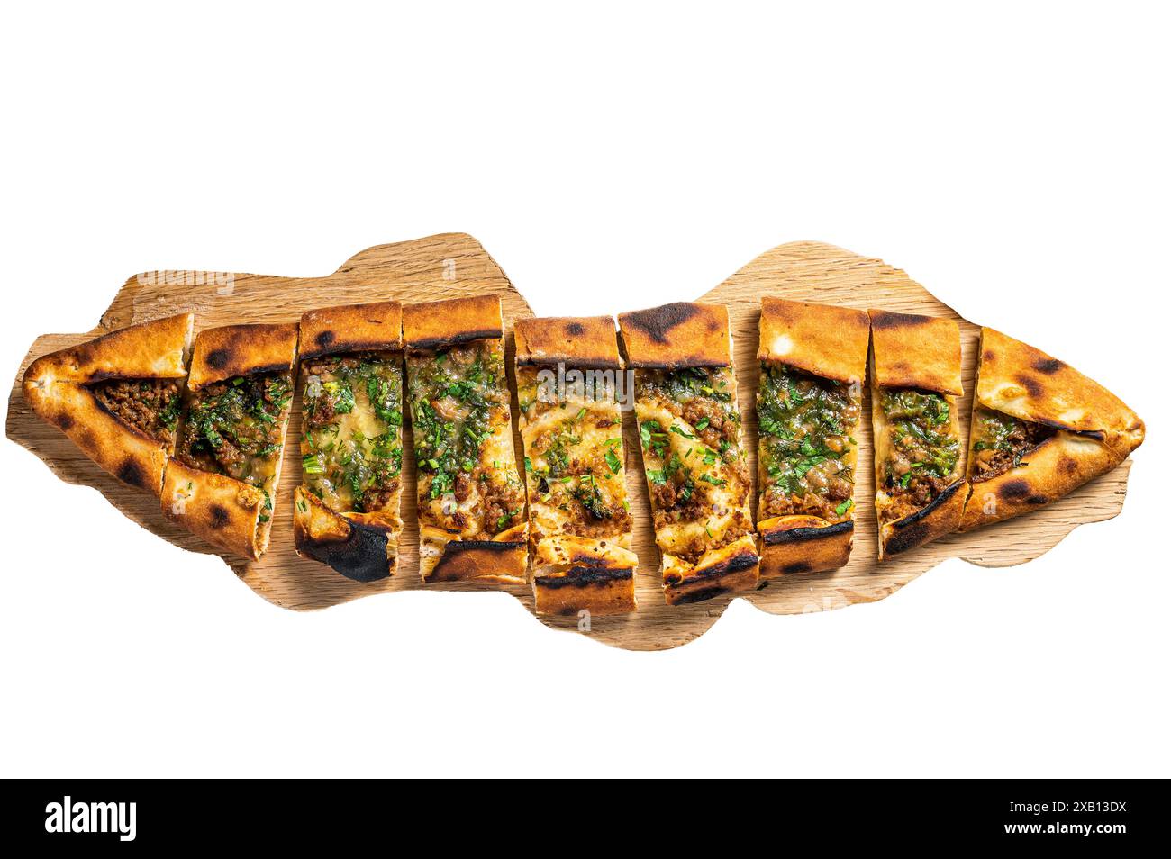 Turkish bread pide, Turkish pizza. Isolated on white background Stock ...