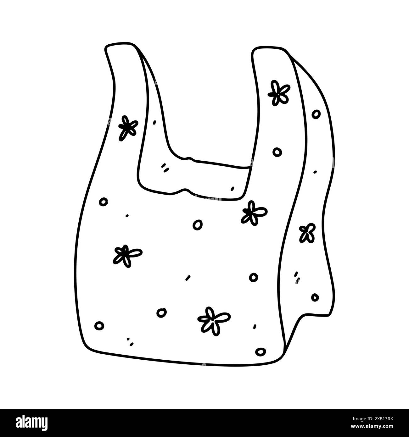 Plastic bag. Hand drawn doodle style. Vector illustration isolated on ...