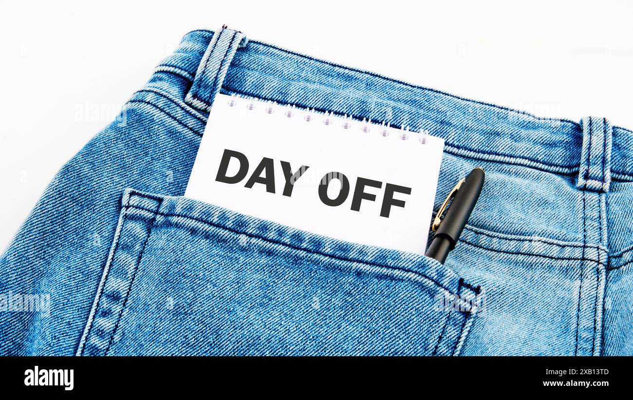 Business and Day off concept. Copy space. DAY OFF symbol on a notebook ...