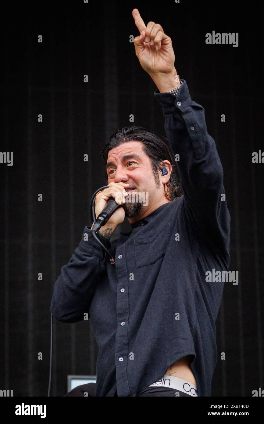 Nuremberg, Germany. 09th June, 2024. Chino Moreno from the US electro ...