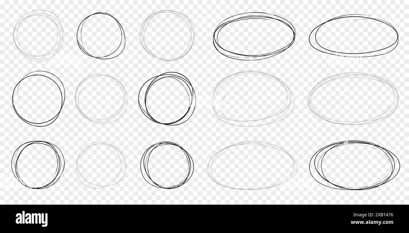 Circle scrible circular frame, fast mark, pencil line doodle frame ...
