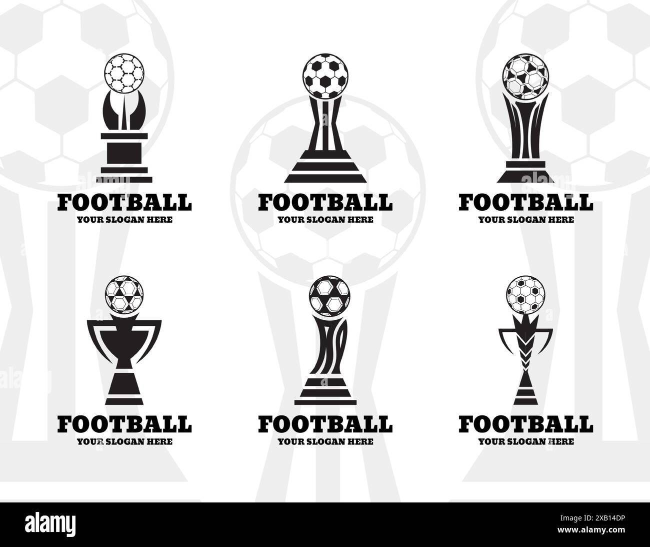 Soccer trophy. Champion cup. Sport team game. Award ball logo for ...