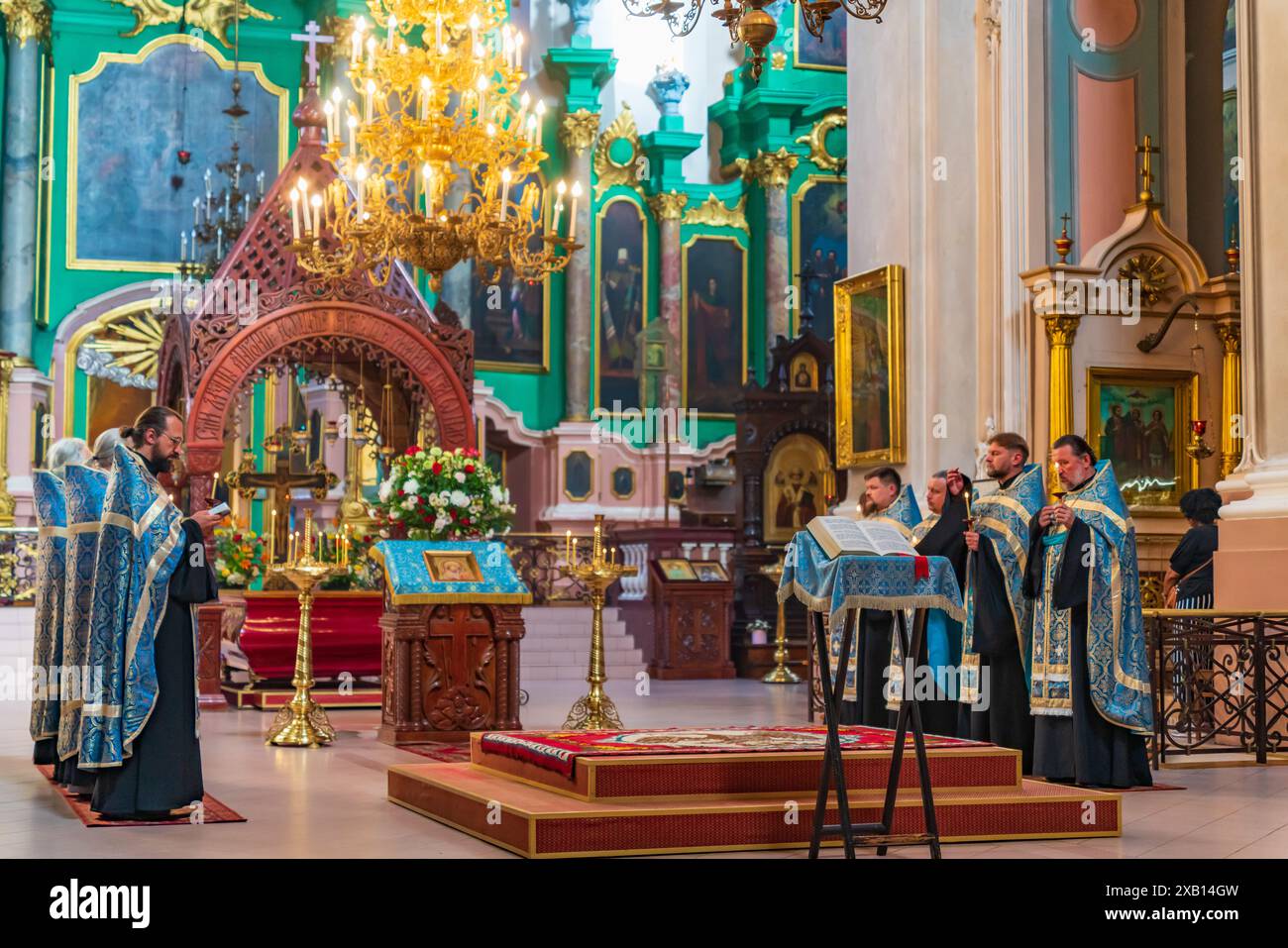 Divine Liturgy ceremony in the Orthodox Church of the Holy Spirit in ...
