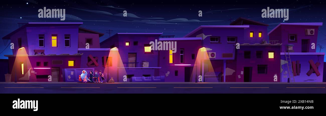Scary Cartoon Neighborhood At Night 129 Neighborhood At Night Cartoon