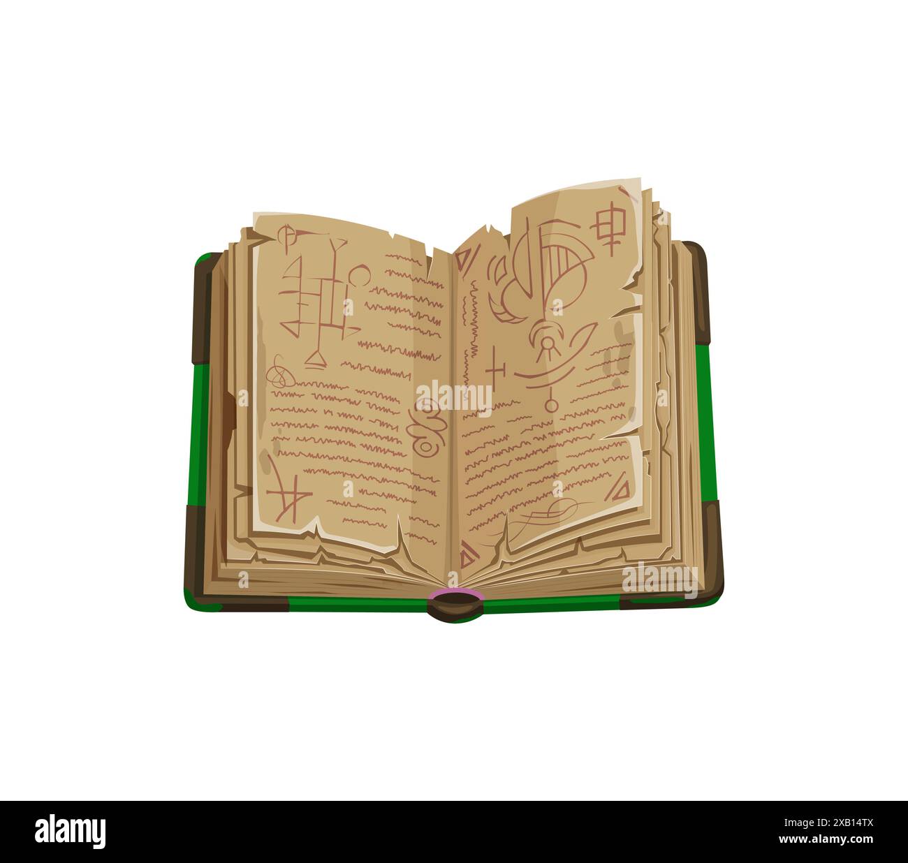 Game book, isolated cartoon vector ancient, magical book open to reveal ...