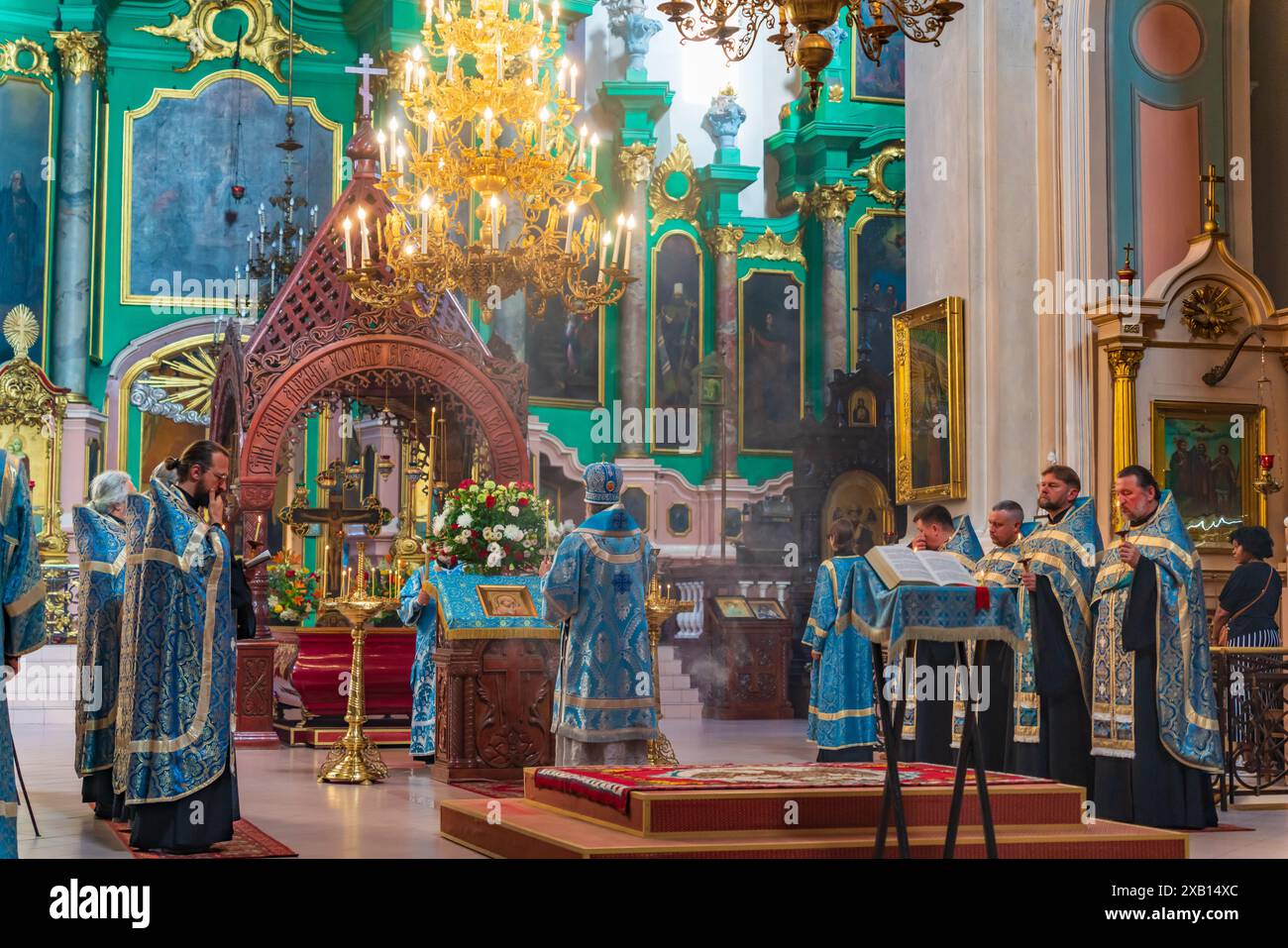 Divine Liturgy ceremony in the Orthodox Church of the Holy Spirit in ...