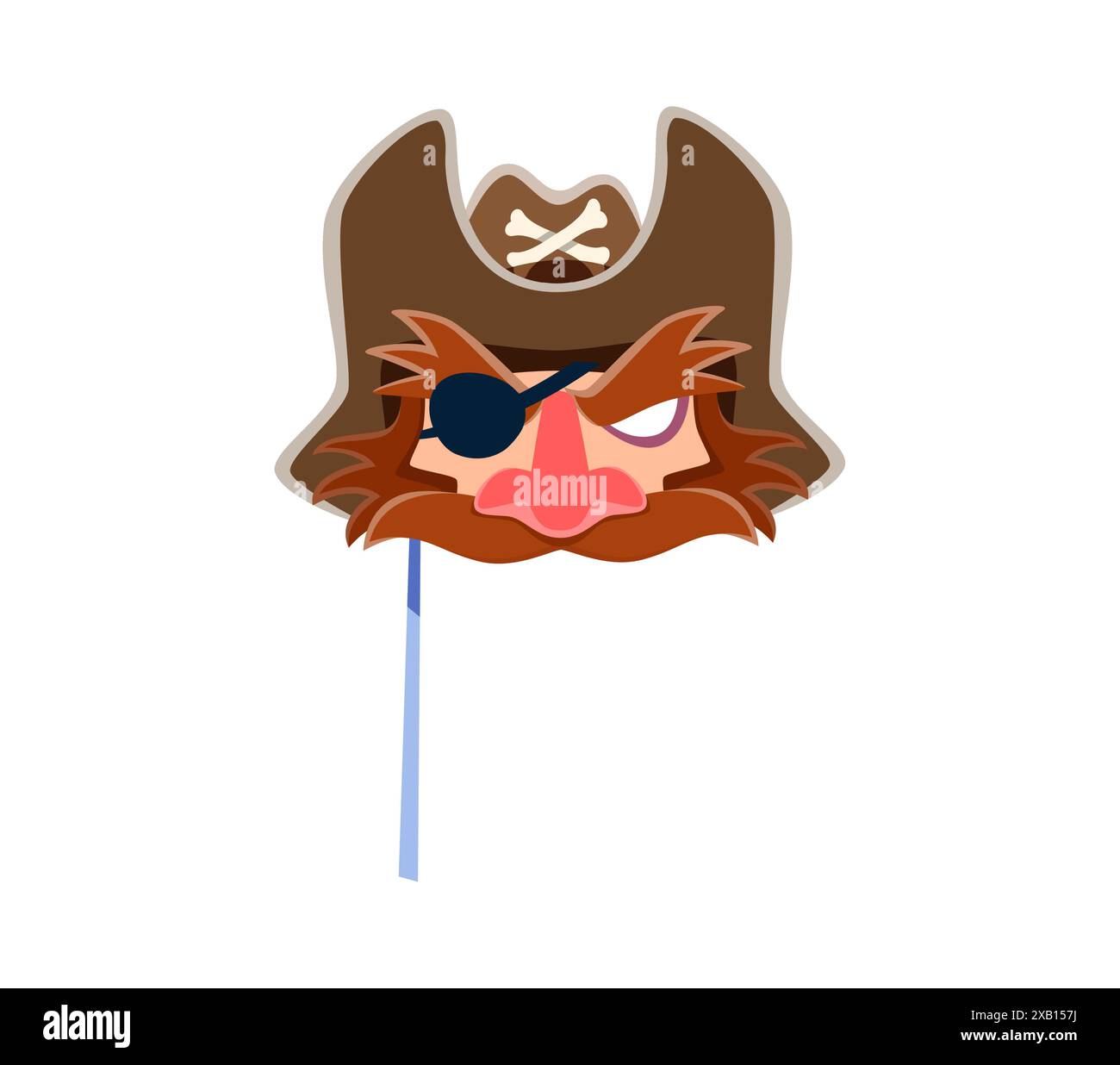 Pirate carnival and photo booth mask. Isolated cartoon vector corsair ...