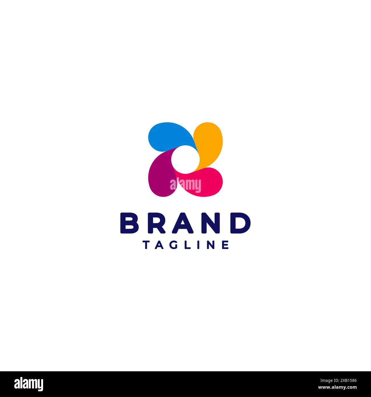 Minimalist Colorful Rotating Propeller Icon Logo Design. Thick ...