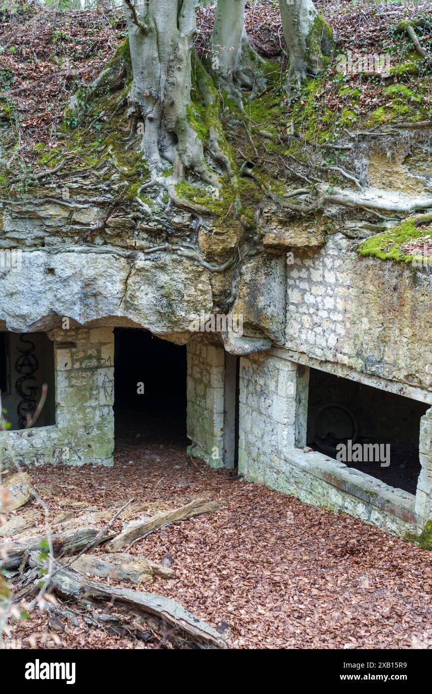 Limestone quarries converted for military use during the First World ...