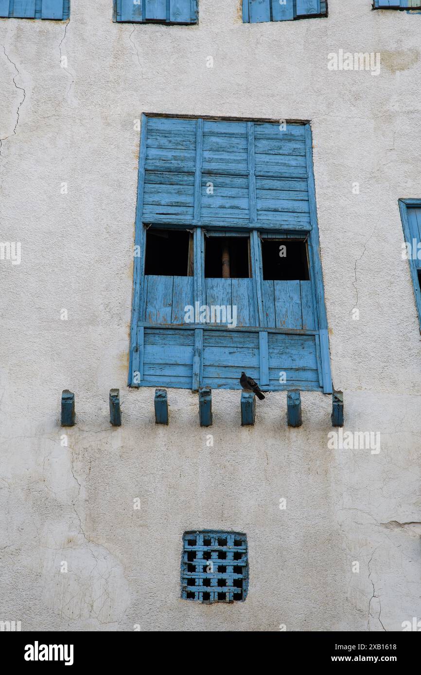 Jeddah, Saudi Arabia - December 21, 2022: A weathered blue window ...