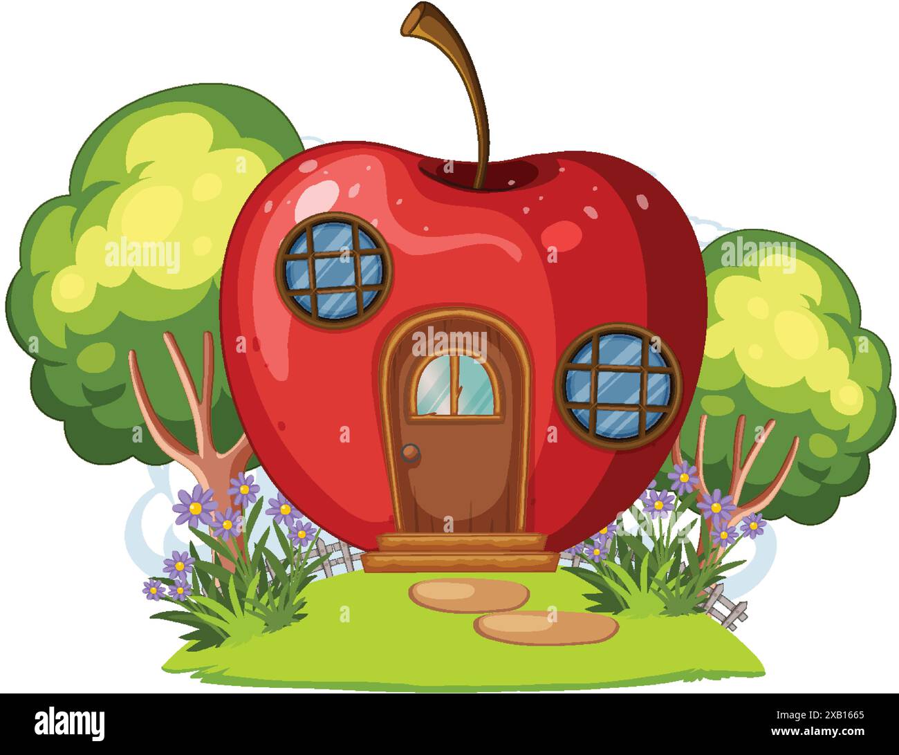 A charming apple-shaped house in a garden Stock Vector Image & Art - Alamy
