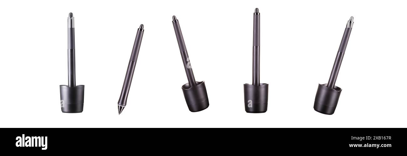 Set of digital graphic pen isolated on white background with clipping ...