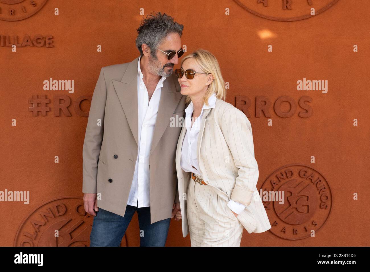 Paris, France. 09th June, 2024. Frederic Chaudier and Emmanuelle Beart ...