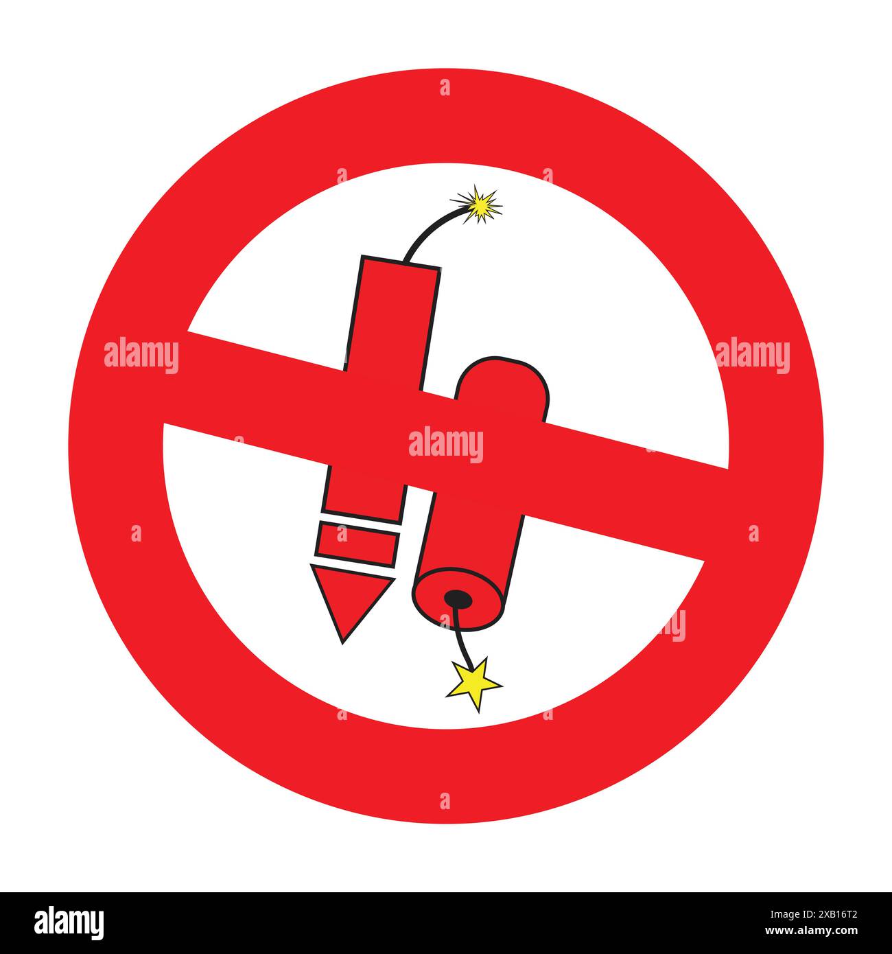 No firecrackers prohibition sign in red circle Stock Vector Image & Art ...