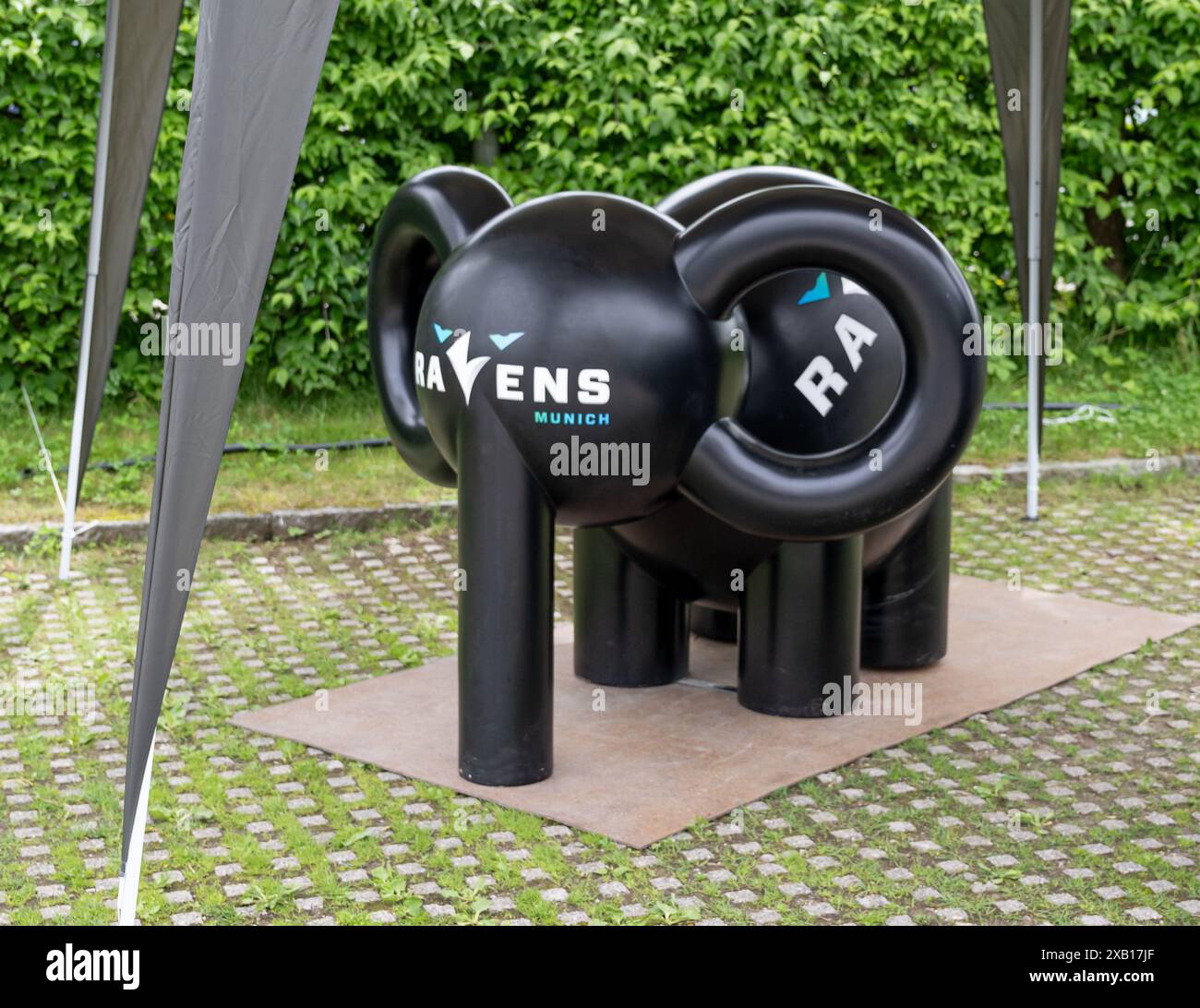 Stilisierter Elefant mit Ravens - Logo. Munich Ravens gegen Prague ...