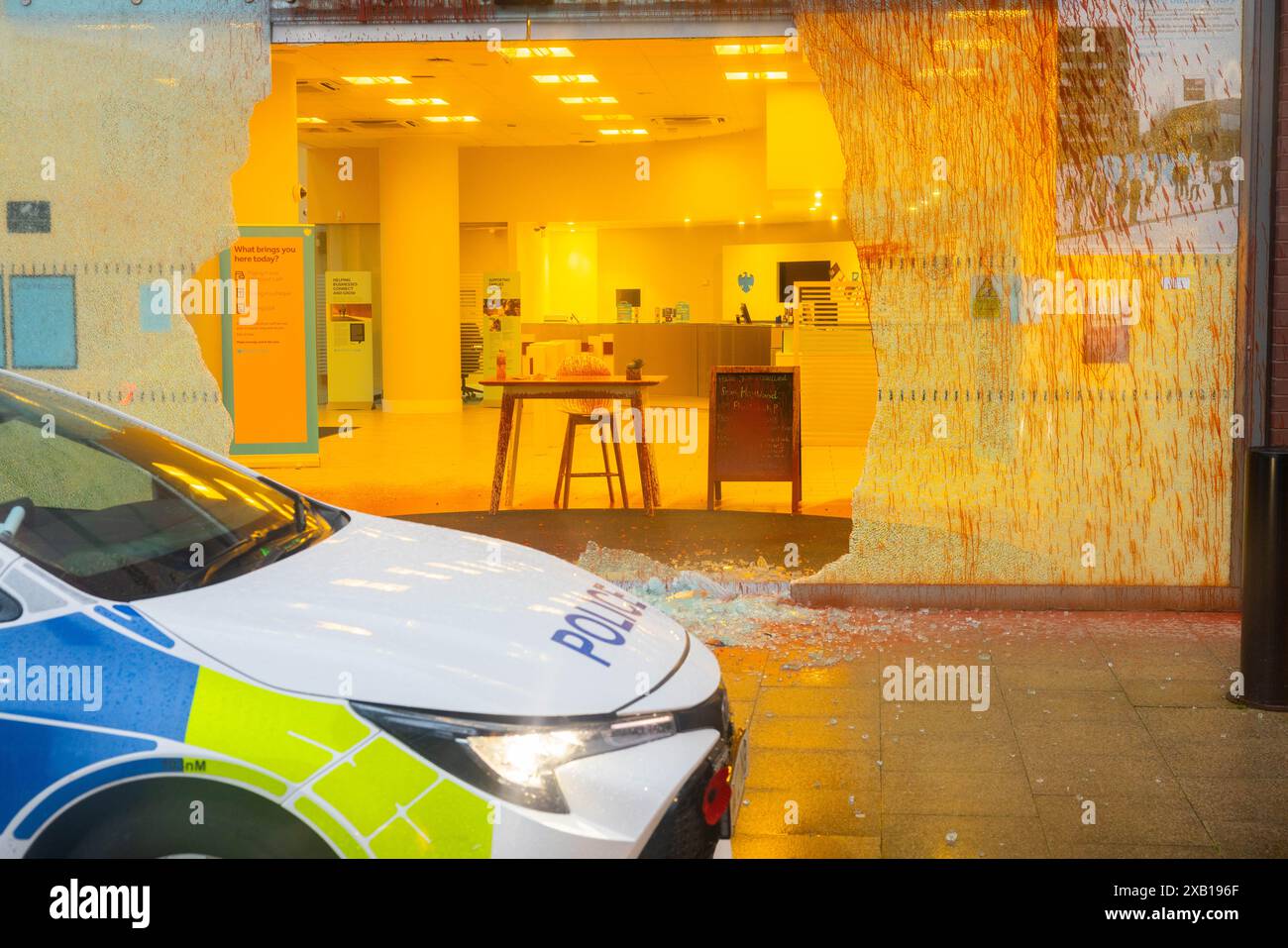 Bury, UK. 10 JUN, 2024. Direct action group target Bury branch of ...