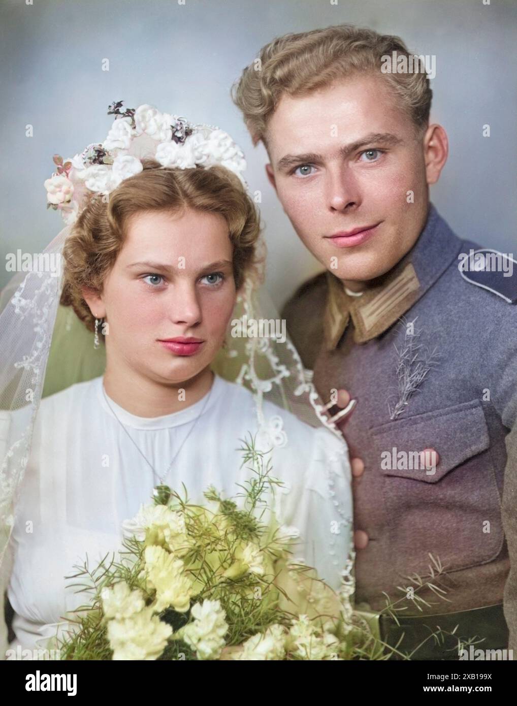 people, wedding, bridal couple, woman in wedding dress and man in ...