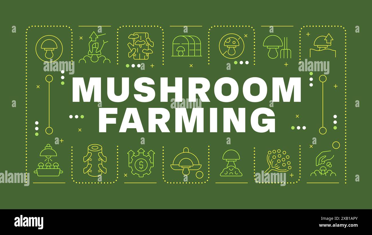 Mushroom farming dark green word concept Stock Vector Image & Art - Alamy